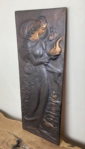 Art Nouveau Lady Copper Plaque Legend of Tamar Religious Panel for sale ...