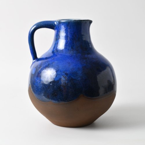 German Studio Pottery Blue Glazed Vase, 1960s for sale at Pamono