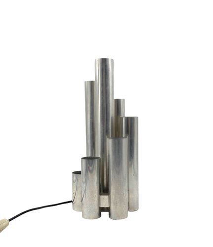Hollywood Regency Italian Metal Table Lamp by Gaetano Sciolari, 1970s ...