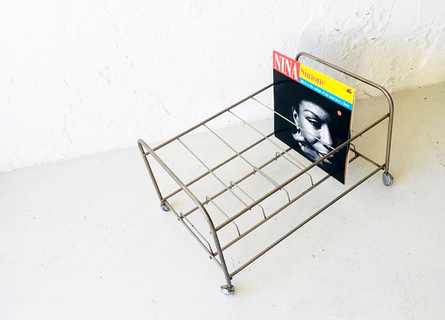 Vintage Vinyl Records Trolley and Storage, 1970s for sale at Pamono