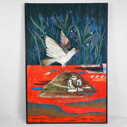 Yuiji Umetsu, Japanese Composition, 1989, Oil on Canvas for sale at Pamono
