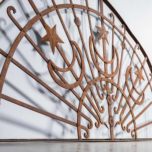19th Century Hand Forged Iron Gate Door Topper Arch for sale at Pamono