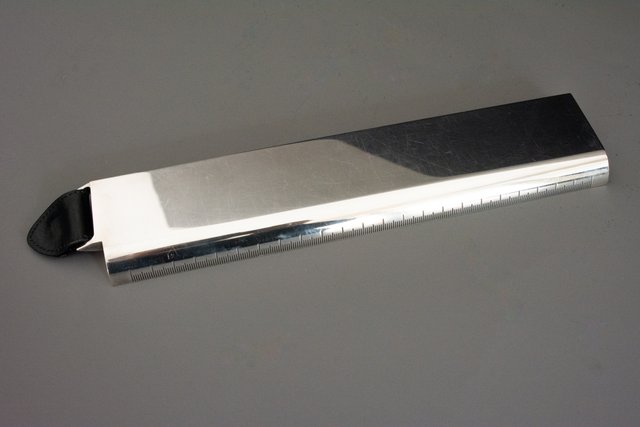 Vintage Silverplate and Leather Paperweight Ruler from Hermès, 1970s ...