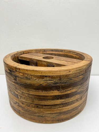 Large Antique Pulley Wheel Wood Split Belt Pulley, 1900s for sale at Pamono
