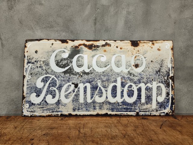 Antique Enamel Advertising Sign, 1900s for sale at Pamono