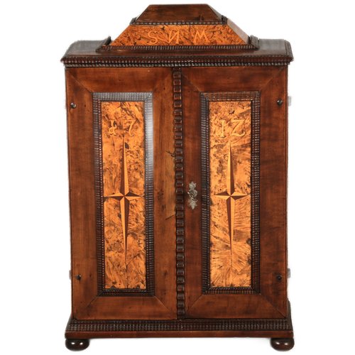 Small Renaissance Cabinet in Chiselled Iron & Walnut for sale at Pamono