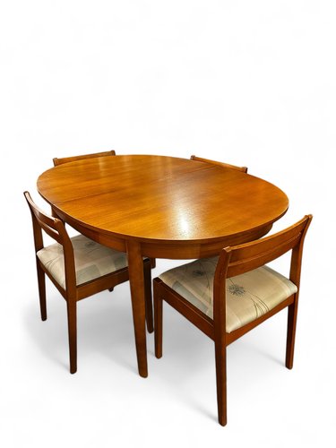 Extendable Teak Dining Table and Chairs from Nathan, England, 1963, Set ...