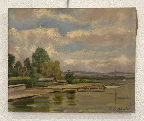 Alexis Louis Roche, Au bord du lac, Genève, Oil on Canvas for sale at ...