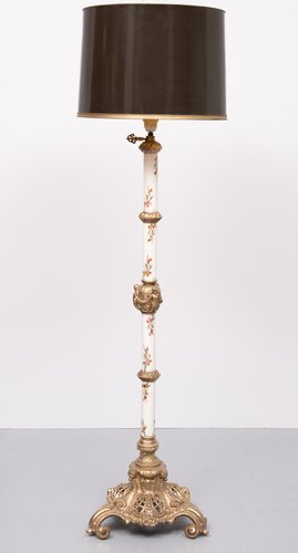 Porcelain Gilt Metal Porcelain Floor Lamp from Zsolnay, Hungarian ...