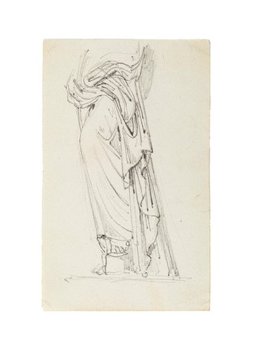 Augustin-Alexandre Dumont, Veiled Woman, Original Pencil Drawing, Late ...