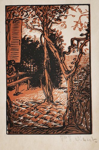 Pierre-Eugène Vibert, Forest, Woodcut Print on Paper, 20th Century for ...