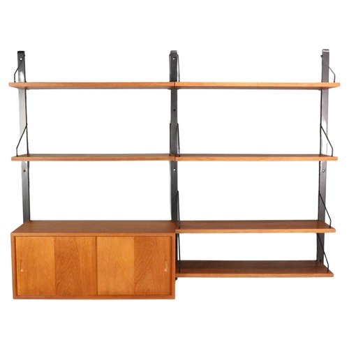 Danish Royal System Modern Teak Wall Unit attributed to Poul Cadovius ...