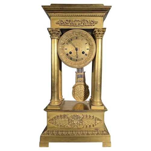 Large Empire and Gilded Bronze Mercury Gilt Clock Portico, 1890s for ...