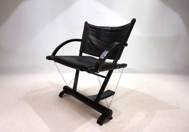 Vintage String Leather Lounge Chair from Weishäupl Werkstätten, 1980 ...
