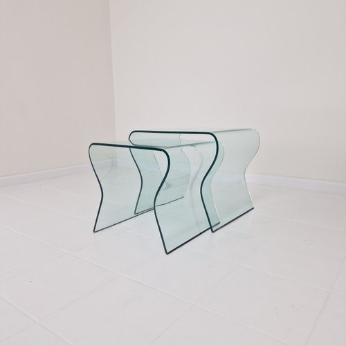 Tango Glass Nesting Table Set by Fabio Di Bartolomei for Fiam Italia ...
