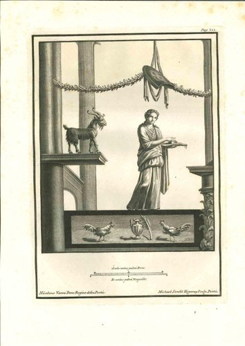 Old Master, Ancient Roman Daily Life from Herculaneum, Original Etching ...