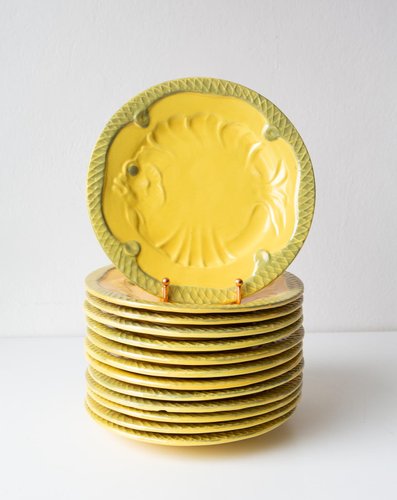 Vintage French Yellow Dinner Plates with Fish, 1960s, Set of 8 for sale ...