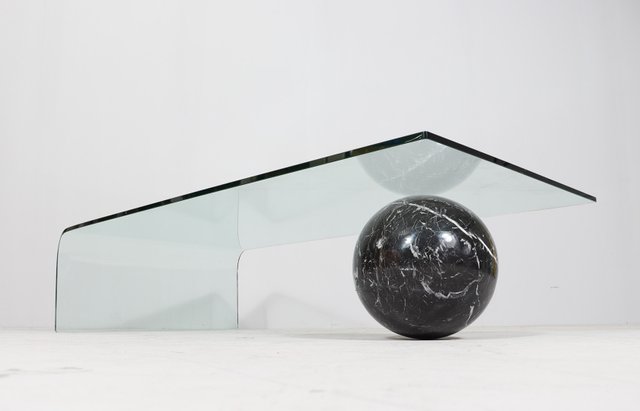 Coffee Table with Marble Globe/Sphere by Giorgio Cattelan, Italy, 1970s ...