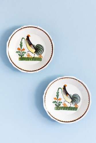 Antique Rooster Plates, Set of 2 for sale at Pamono