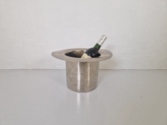 Art Deco Style Metal Top Hat Ice Bucket, 1980s for sale at Pamono