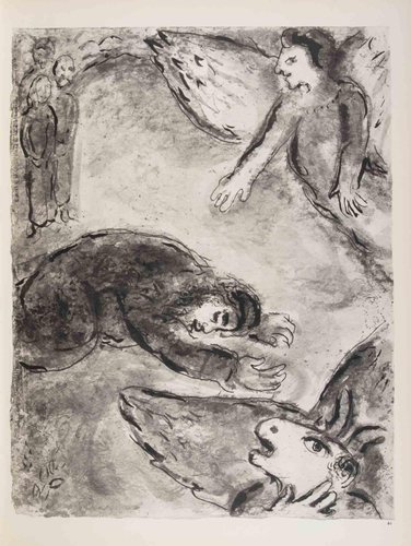 Marc Chagall, Satan Testes Job's Faith, Photogravure, 1960 for sale at ...