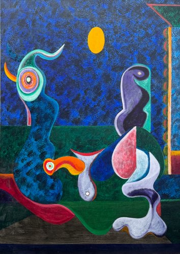 Stephen Sacklarian, American Biomorphic Surrealist Artist, 1980s, 170cm ...