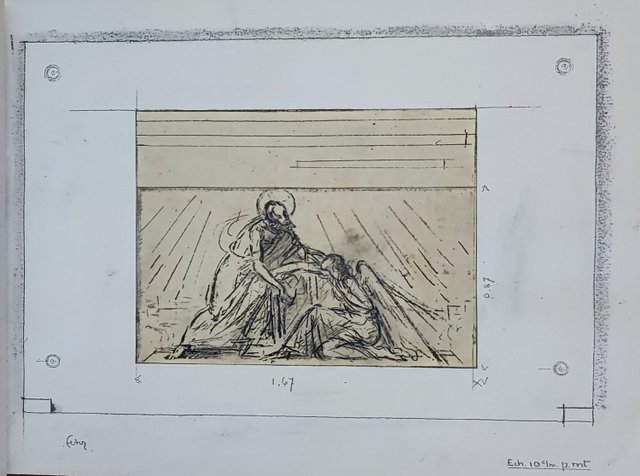 Henri Fehr, Etude de scène biblique, Crayon on Paper for sale at Pamono
