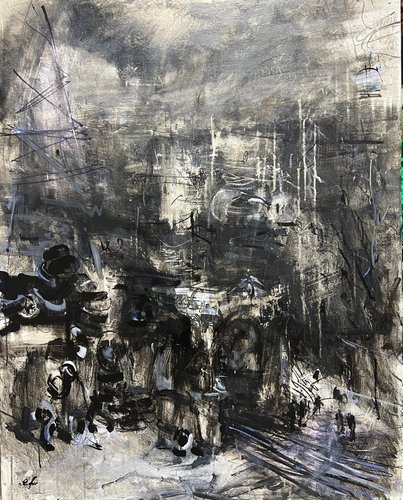 Irakli Chikovani, Vorort, 2024, Acryl auf Leinwand bei Pamono kaufen