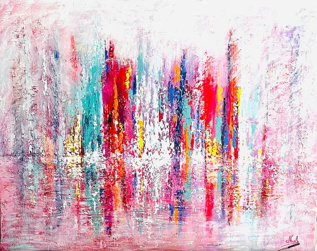 Nicole Azoulay, La Vie en Rose, 2024, Acryl auf Leinwand bei Pamono kaufen