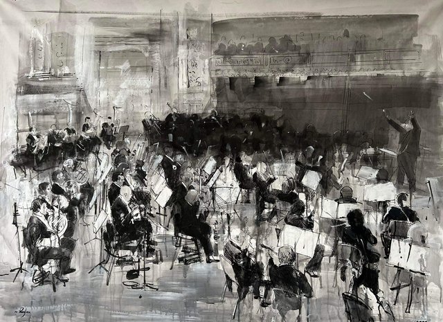 Irakli Chikovani, Orchestra 2, 2024, Acryl auf Leinwand bei Pamono kaufen