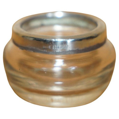 Antique Glass Trinket Pot with Sterling Silver Trim from Henry W Batty ...