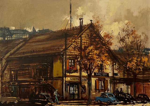 Sergio Cecchi, Paysage, Genève, Oil on Canvas, Framed for sale at Pamono