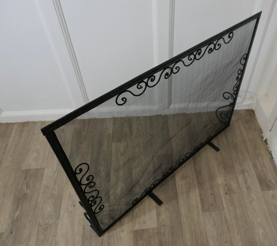 Large Wrought Iron Fire Screen, 1890s for sale at Pamono