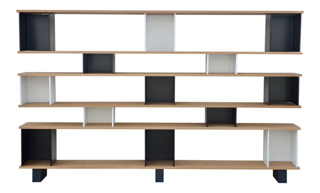 Oak Black and White Horizontal Shelving Unit by Design Frères for sale ...