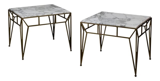 Wide Angular Marble Side Tables by Design Frères, Set of 2 for sale at ...