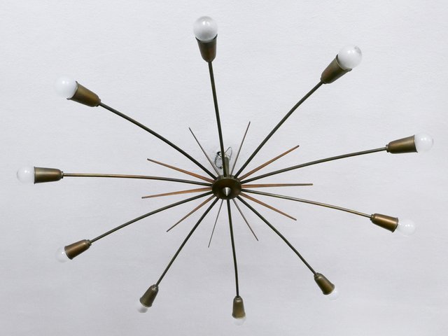 Large Sputnik Ceiling Light Sun by J.T. Kalmar, Austria, 1950s for sale ...
