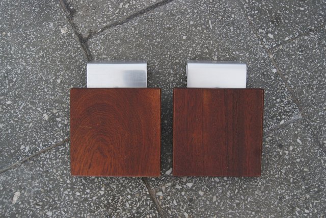 Teak Push Pull Door Handles, 1960s, Set of 2 for sale at Pamono
