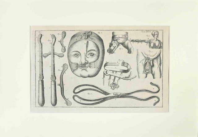 Lorenz Heister, Surgical Instruments, Etching, 1750 for sale at Pamono