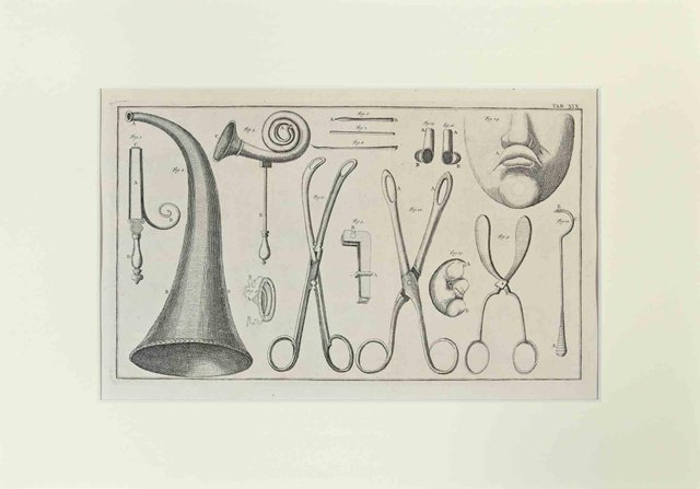 Lorenz Heister, Surgical Instruments, Etching, 1750 for sale at Pamono
