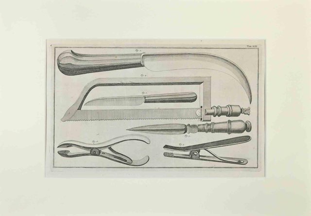 Lorenz Heister, Surgical Instruments, Etching, 1750 for sale at Pamono