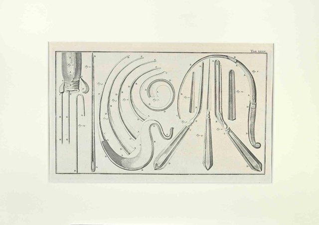 Lorenz Heister, Surgical Instruments, Etching, 1750 for sale at Pamono