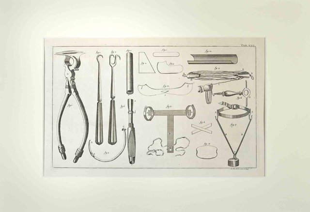 Lorenz Heister, Surgical Instruments, Etching, 1750 for sale at Pamono