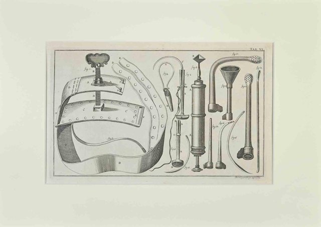 Lorenz Heister, Surgical Instruments, Etching, 1750 for sale at Pamono
