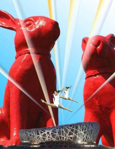 William Sweetlove, Olympic Stars Between Cloned Rabbits, Original ...