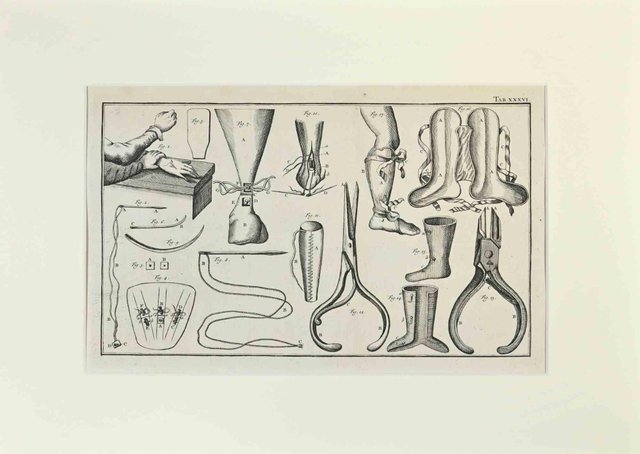 Lorenz Heister, Surgical Instruments, Etching, 1750 for sale at Pamono