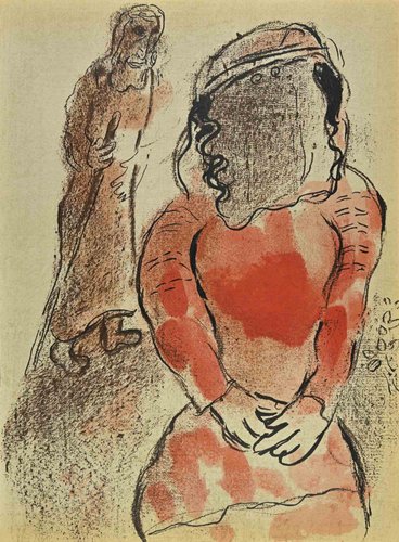 Marc Chagall, Tamar, Beautiful Daughter of Judah, Lithograph, 1960 for ...