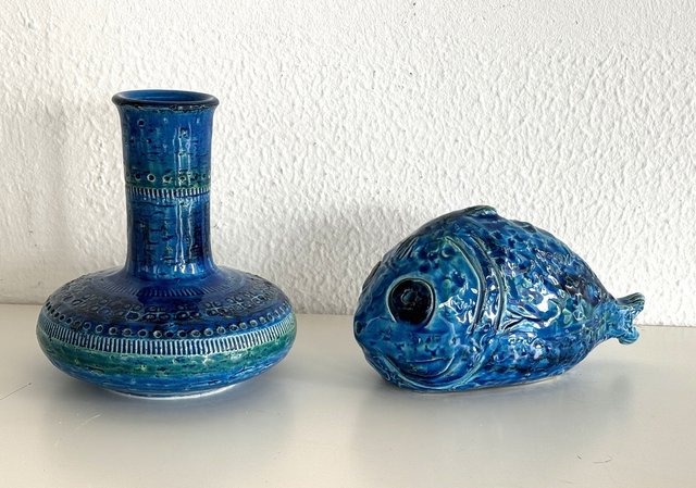 Rimini Blu Fish by Aldo Londi for Bitossi, Italy, 1970s for sale at Pamono