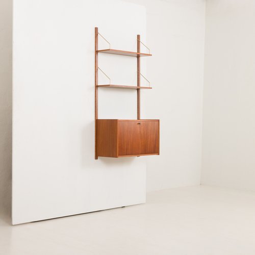 Scandinavian Home Office Upcycled Teak Wall Unit in the style of ...