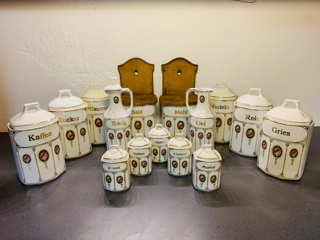 Antique Art Nouveau Kitchen Vessels, 1890s, Set of 15 for sale at Pamono