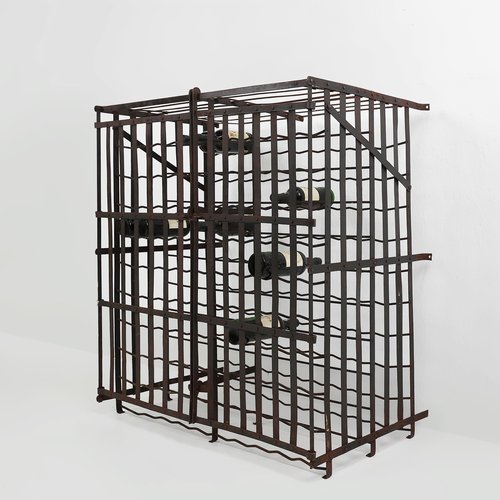 Large French Lockable Wine Cage or Rack, 1900s for sale at Pamono